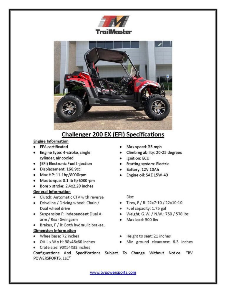 New Challenger 200EX UTV | Best Trailmaster 200cc UTV