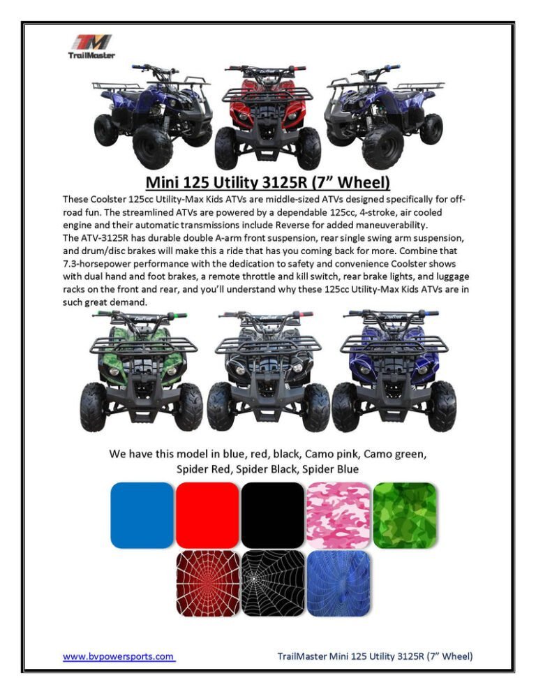 Coolster Mini 125 Utility 3125R ATV For Sale - Pioneer Powersports